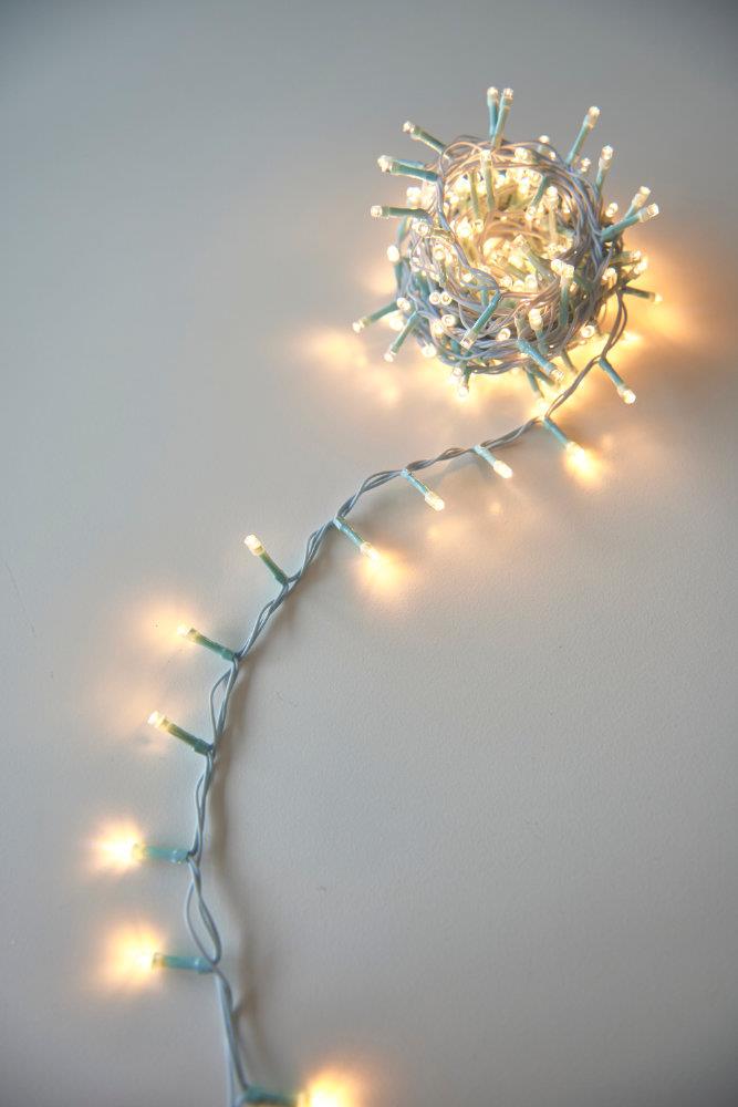 Pin Lights - 200 LED Indoor/Outdoor Baby Blue Light Chain - Mains Powe ...