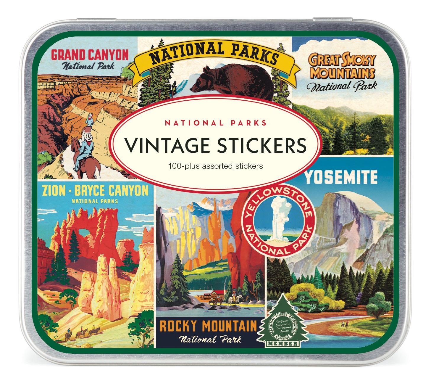 Cavallini - Tin of Decorative Stickers/Labels - USA National Parks ...