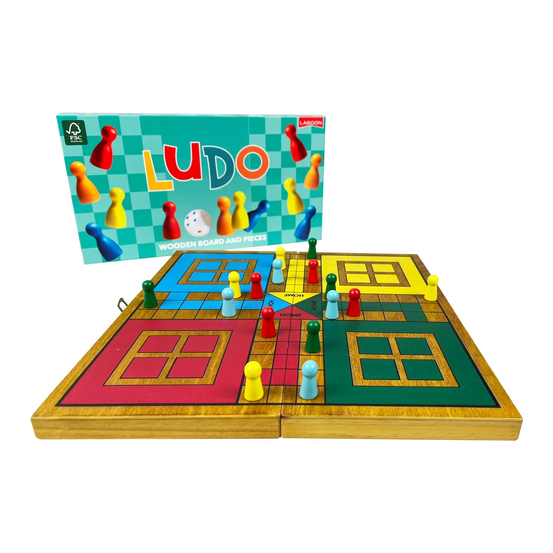 Ludo Set - Wooden Board & Pieces - Lagoon Group – MadMolly