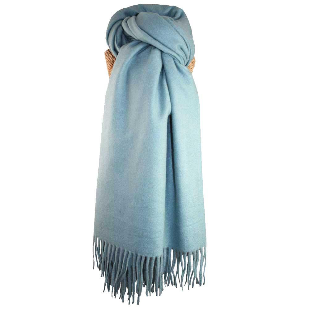 Lua - Cosy Knit Reversible Scarf - Plain - Duck Egg Blue – MadMolly