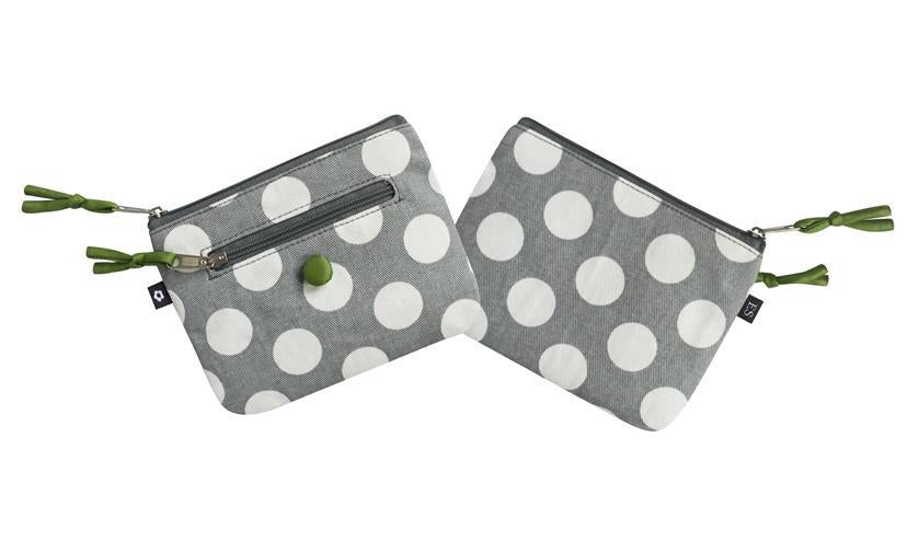 Earth Squared - Emily Purse - Canvas Spots - Grey - 14x11cms – MadMolly